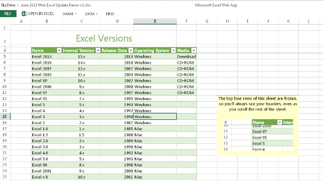 Web Excel